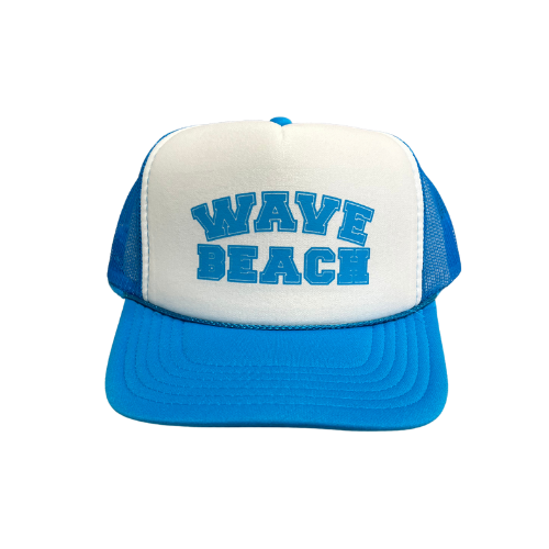 Blue & White Beach Trucker Hat – WAVE Volleyball